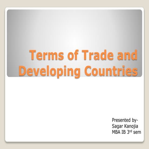 Terms of trade | PPT