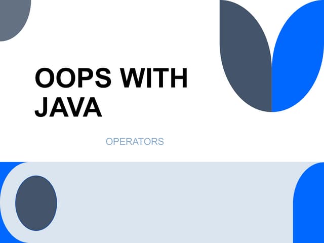 Object Oriented Programming In Javaternary Operators Pptx