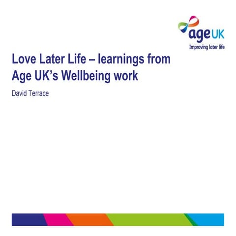 Age-friendly places and communities:Promoting wellbeing in later life ...