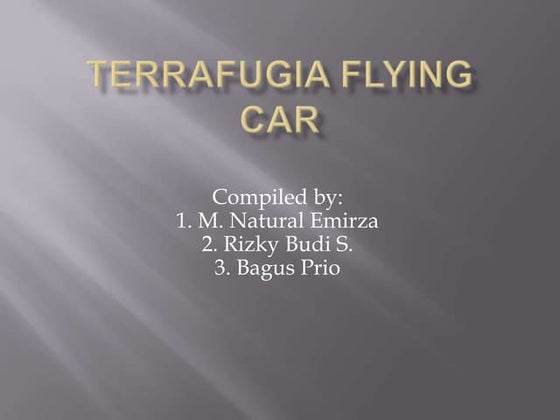 Terrafugia transition finalNuriaEspadas | PPT