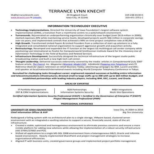 Terrance Knecht Resume | DOC | Computer Software and Applications | Computing