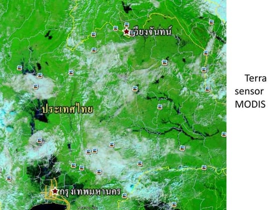 สถานการณ์น้ำโดยดาวเทียม Terra sensor modis ณ เวลา ๑๑.๓๐ น ๒๖ ตุลาคม ๕๔ ...