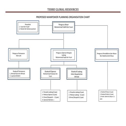 Proposed manpower planning organisation chart | PDF
