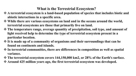 Terrestrial and Aquatic Ecosystem, Biomes and distribution | PPTX