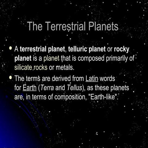 Terrestrial Planets | PPT