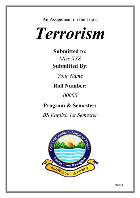 Terrorism | PPTX | Terrorism | Sensitive Topics