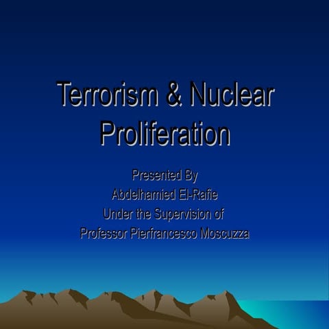 Terrorism & nuclear prolifeeration | PPT