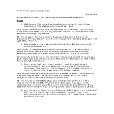 Terrorism research assignment | PDF