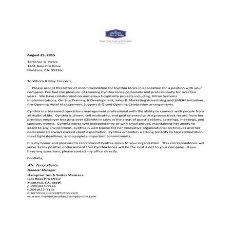 Terry letter of reccommendation | PDF