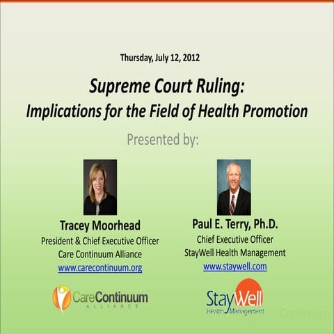 Supreme Court Ruling: Implications For The Field Of Health Promotion ...
