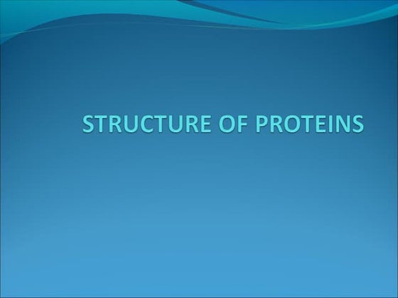 Forces that stablise protein structure | PPT