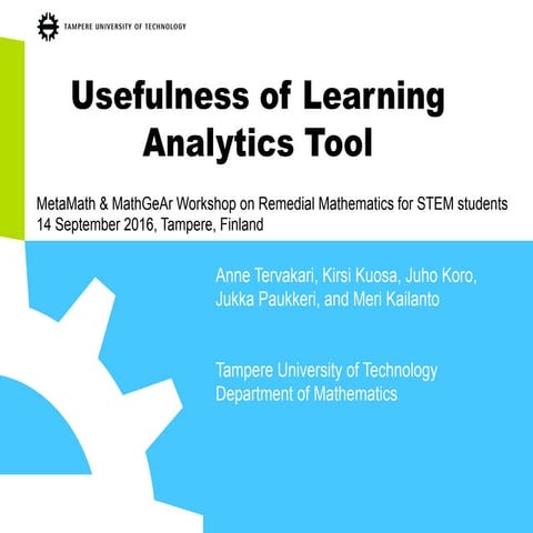 Usefulness of Learning Analytics Tool | PDF