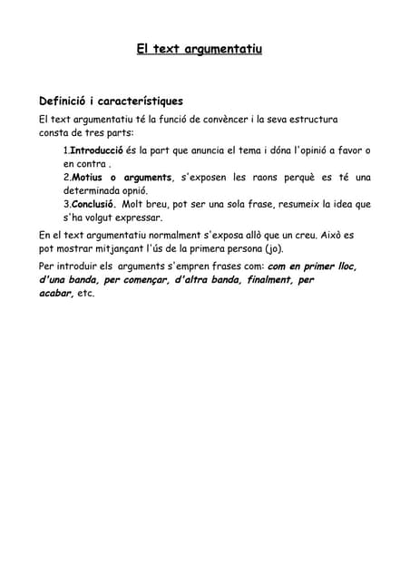 El text argumentatiu | PDF