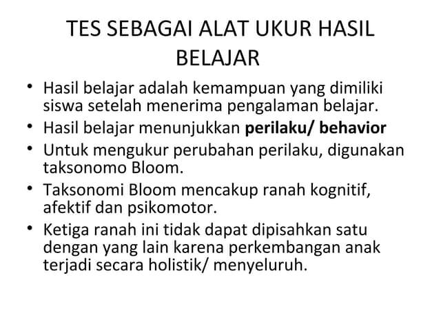 Jenis dan bentuk tes | PPT