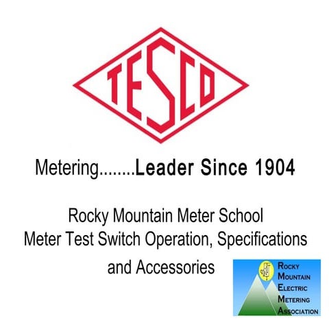 Test Switch Operation, Specifications & Accesories | PPT