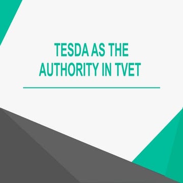 RA 7796: TESDA ACT OF 1994 | PPTX
