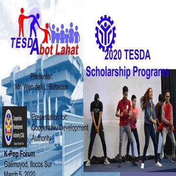 2020 TESDA Scholarship Programs | PPT