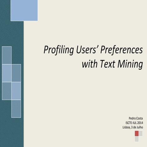 Profiling Users' Preferences with Text Mining '14 | PDF