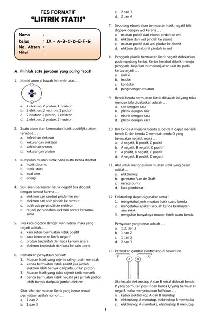 Soal listrik statis | DOCX