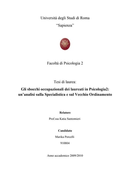 Maria Grazia Maffucci - relazione finale tirocinio | PDF