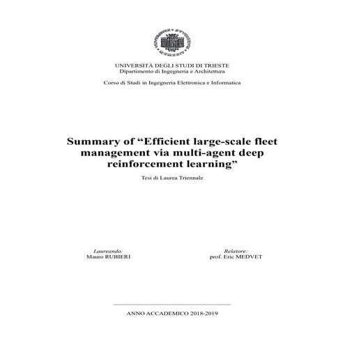 Summary Of “efficient Large Scale Fleet Management Via Multi Agent Deep Reinforcement Learning