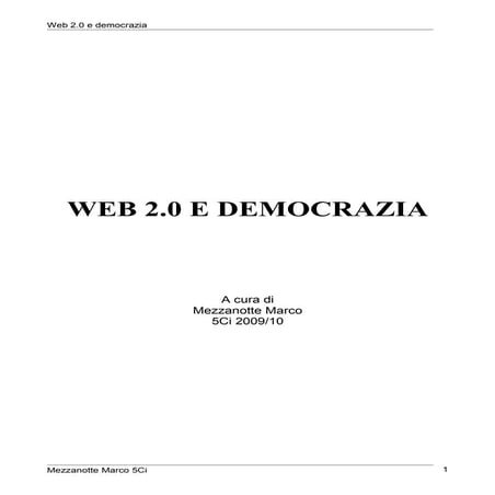 Web 2.0 e Democrazia | PDF | Technology & Computing