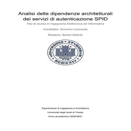 Analisi delle dipendenze architetturali dei servizi di autenticazione SPID | PDF