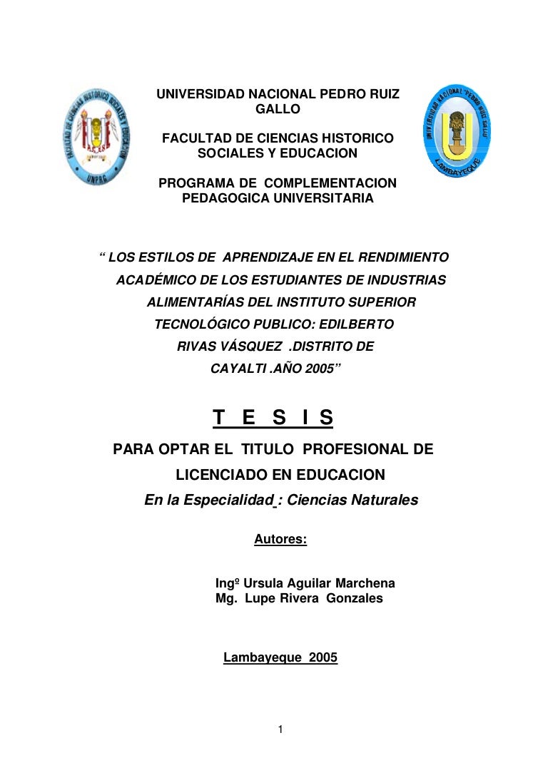 Formato De Una Tesis