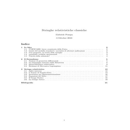 Stringhe Relativistiche Classiche | PDF