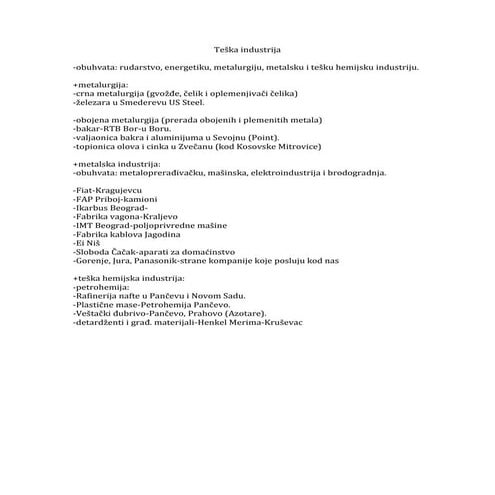 Teška industrija | DOCX