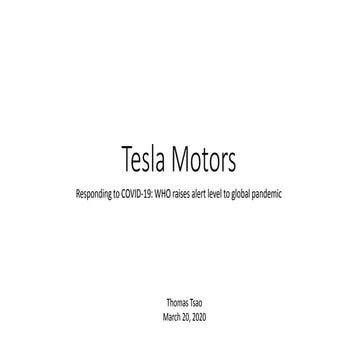 Tesla COVID-19 Recommendation | PPTX