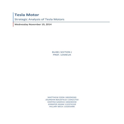 Tesla Motors | PDF