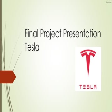 Tesla Final project Mission, Vision, and Competitive Landscape | PDF