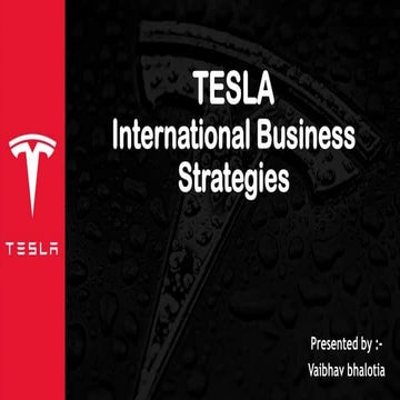 TESLA: international business strategies | PDF