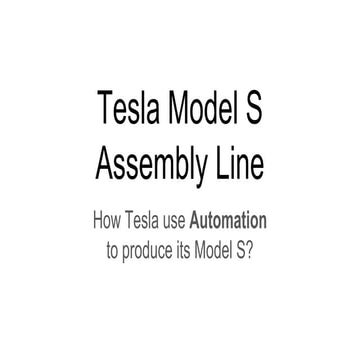 Tesla Model S Assembly Line | PDF