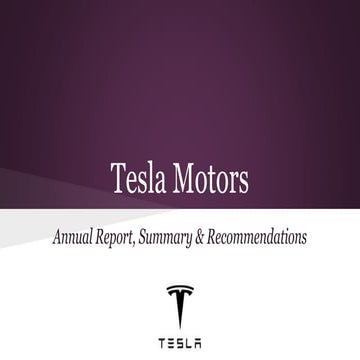 Tesla Motors Annual Report | PPTX