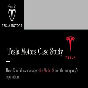 Tesla motors case study | PPT