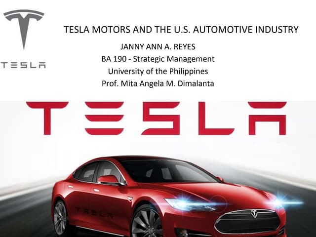 Tesla Motors Presentation | PPSX | Automotive
