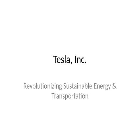 Tesla_Presentation and case study about the company | PPTX