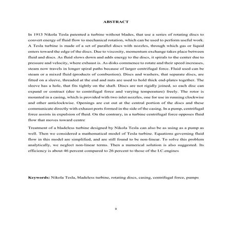 Tesla turbine report | PDF
