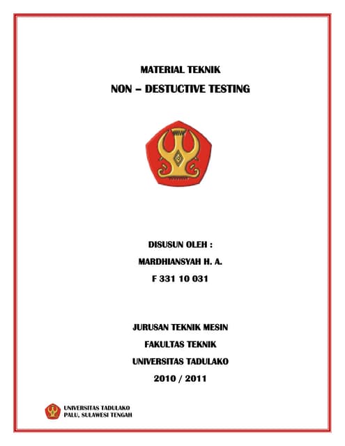 Laporan Resmi NDT ( Non Destructive Test ) | DOC