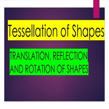 Tessellation of Shapes grade 6 quarter 1 | PPTX
