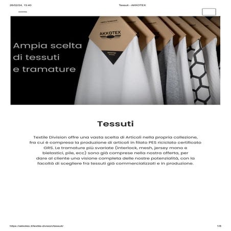 Akkotex l'azienda - accoppiatura tessuti tecnici | PDF