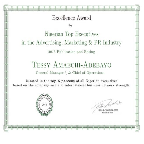Tessy award for excellence | PDF