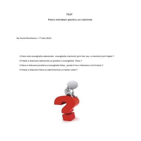 Test . Patru intrebari pentru un calvinist | PDF