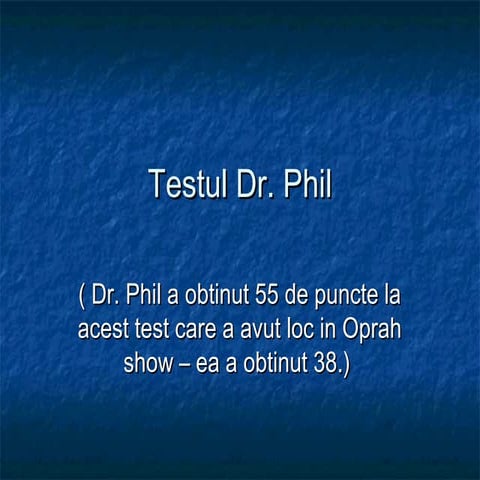 Un test destul de interesant ! | PPT