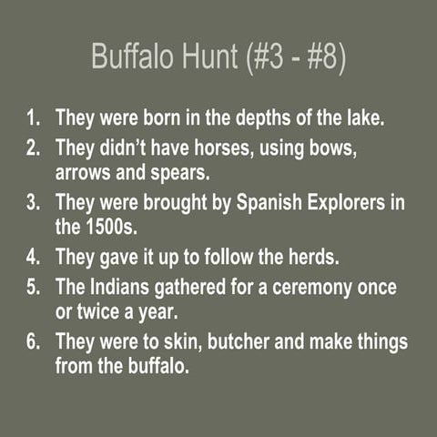 Test Answers from "Buffalo Hunt" | PPT