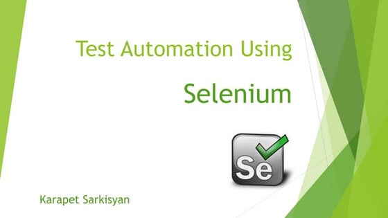 Automation Testing Using Selenium Ppt 8721