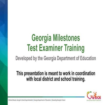 GA Milestone Test examiner-training pre-admin | PPTX