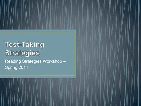 Test Taking Strategies | PPTX